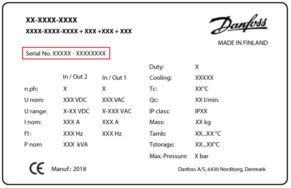 Rating Plate in Power Electronics – Danfoss Editron